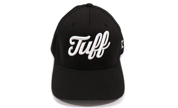 TUFF Script Black Flexfit Hat - TuffWraps.com