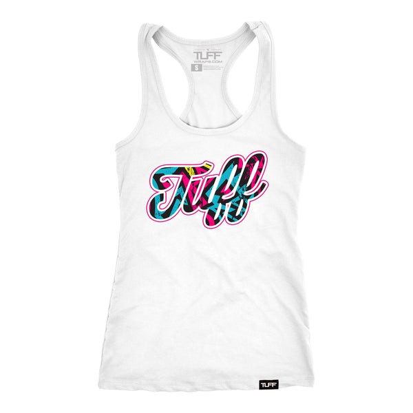 TUFF Script Graffiti Racerback Tank - Women's Fitness Tanks & Gear - TuffWraps.com