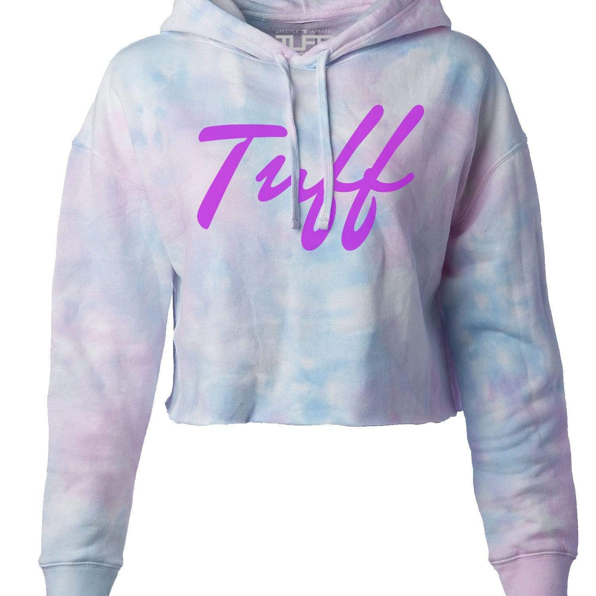TUFF Thin Script Tie-Dye Hooded Cropped Fleece – TuffWraps.com