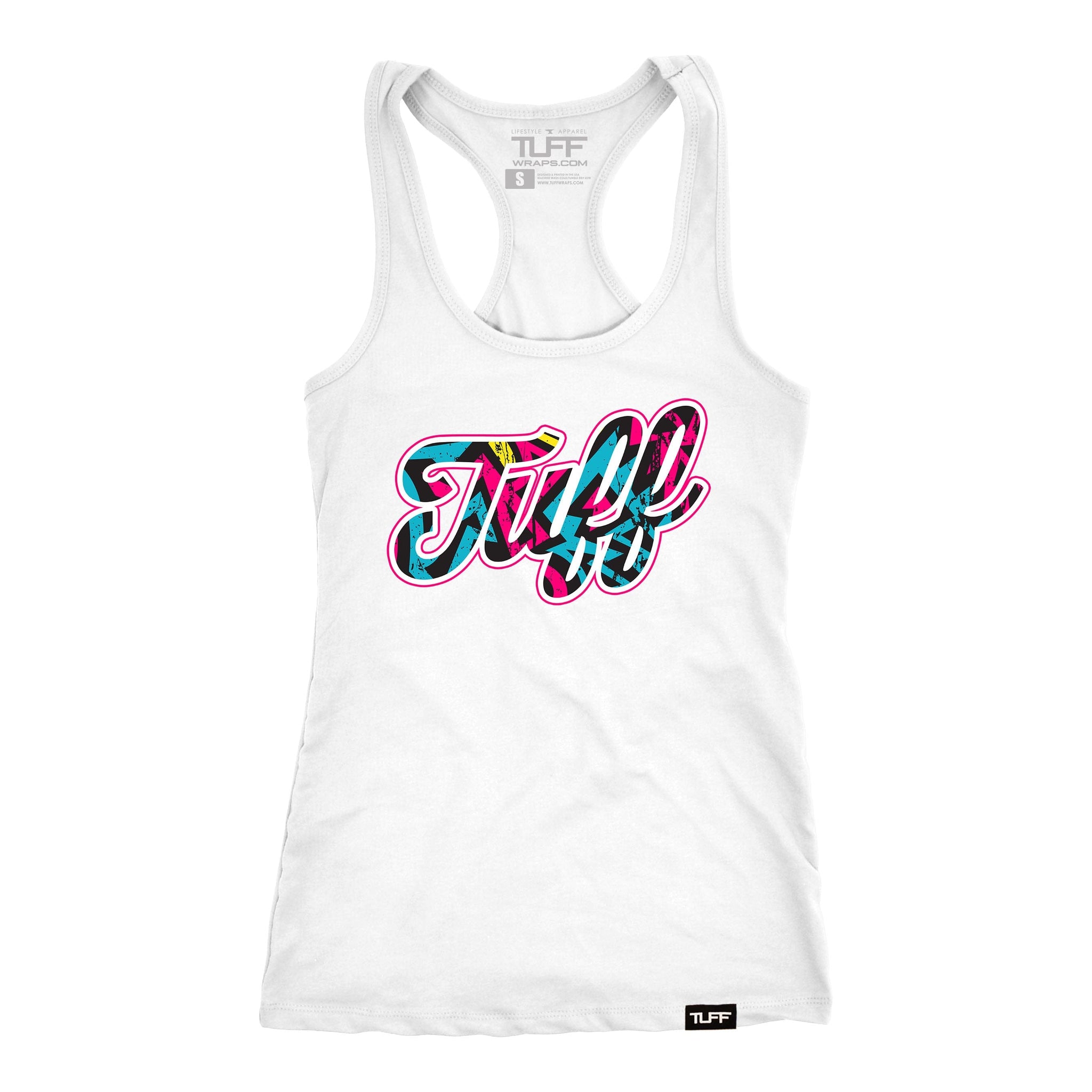 TUFF Script Graffiti Racerback Tank - Women's Fitness Tanks & Gear - TuffWraps.com