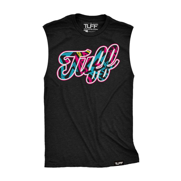 TUFF Script Graffiti Raw Edge Muscle Tank | TuffWraps.com
